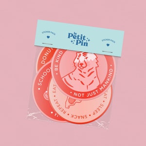 Pink Waterproof Sticker 4 Pack | Funny Vinyl Stickers | Cute Stickers ...