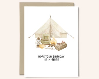 Camping Birthday Card Another Year Another Adventure Hiking Themed ...