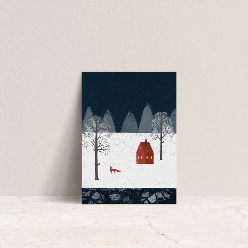 Winter Wonderland Postcard Set and Sticker Sheet Bundle - Etsy