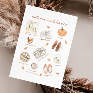 Autumn Must Haves Postcard Set, Set of 4 or 8 | Art Postcards ...