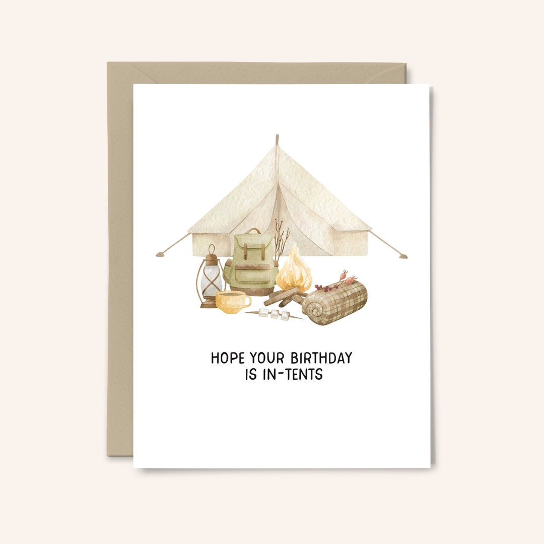 Camping Birthday Card Birthday Card Adventure Birthday Wishes Greeting ...