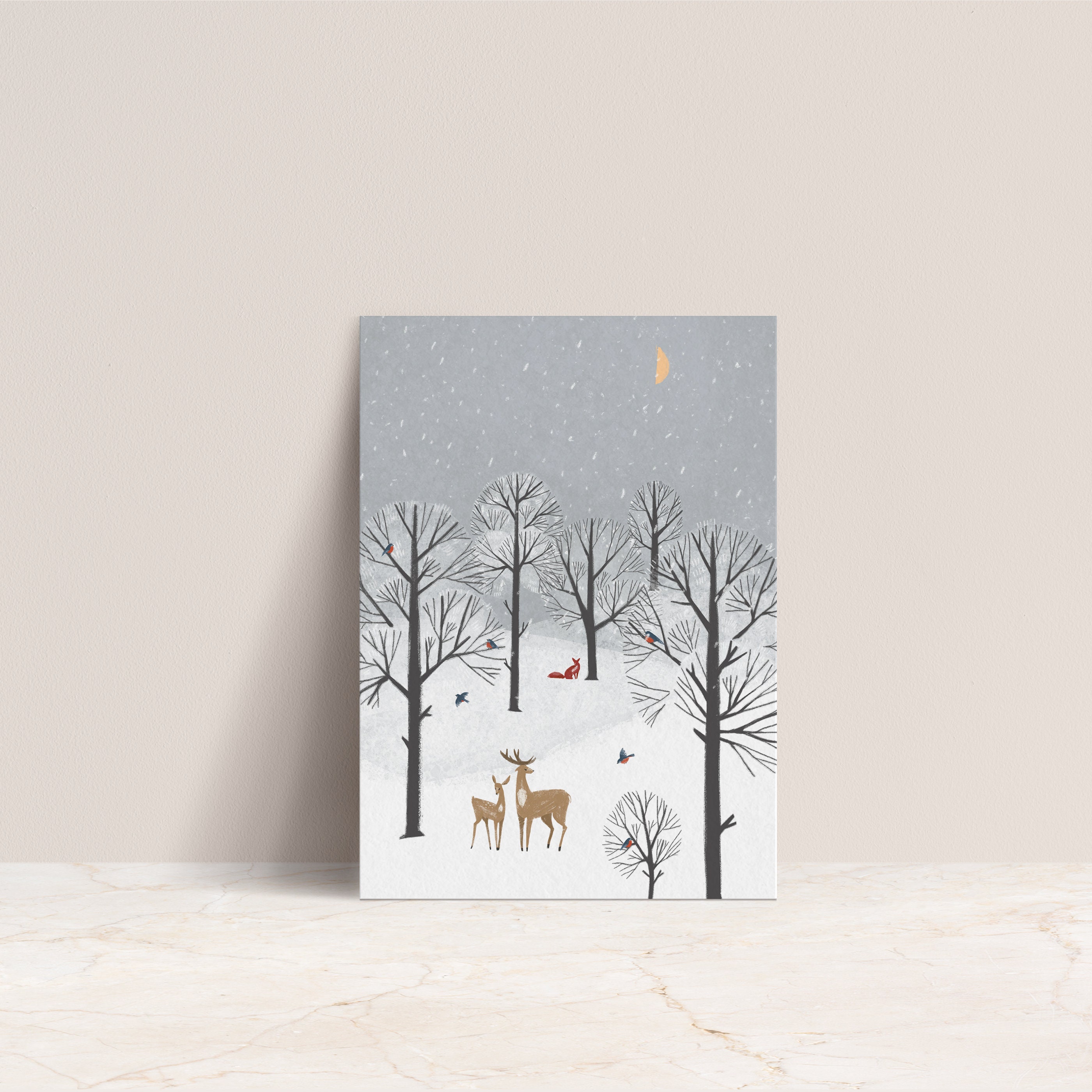 Winter Wonderland Postcard Set and Sticker Sheet Bundle - Etsy