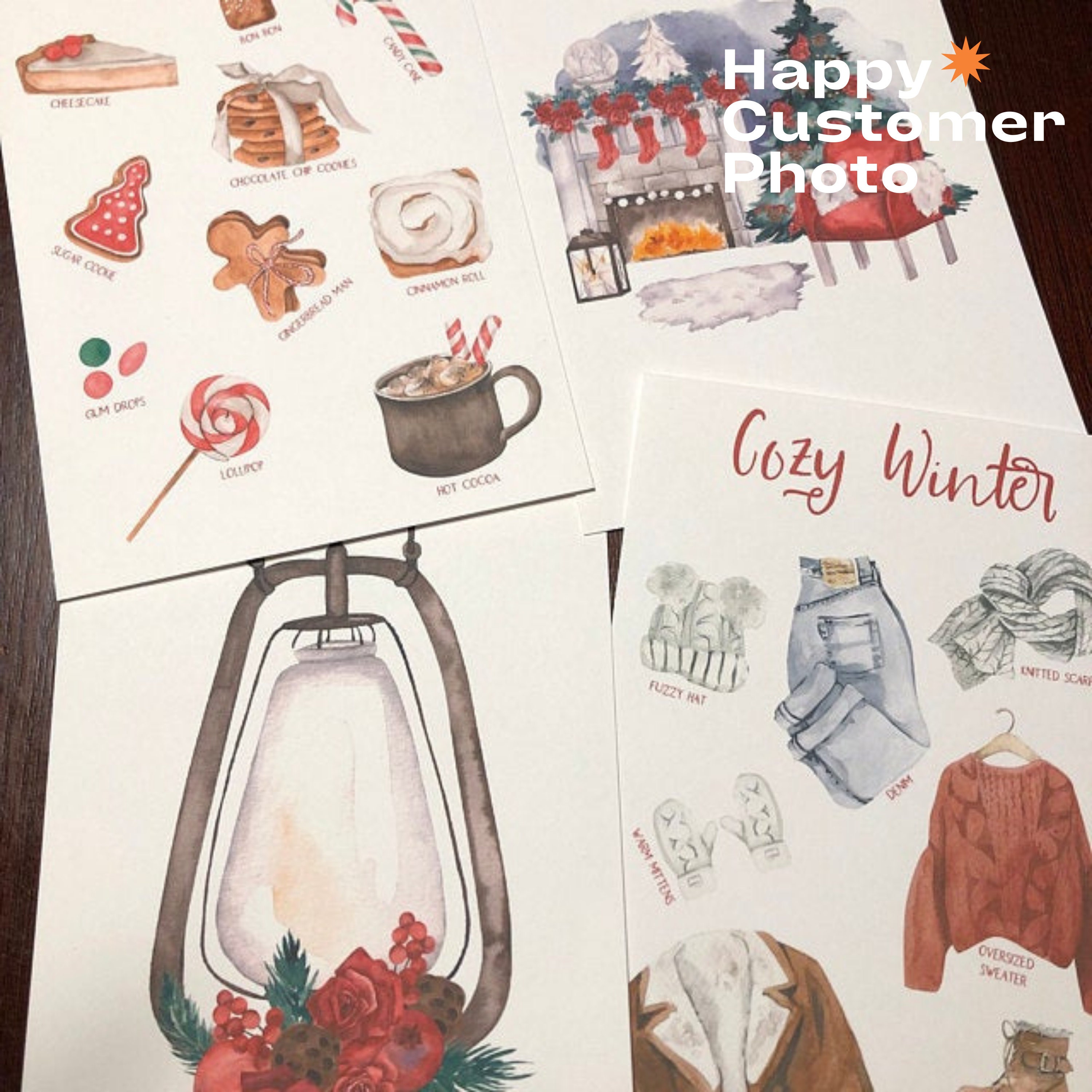 Cozy Winter Postcard Set | Christmas Postcards | Winter Postcards | Art ...
