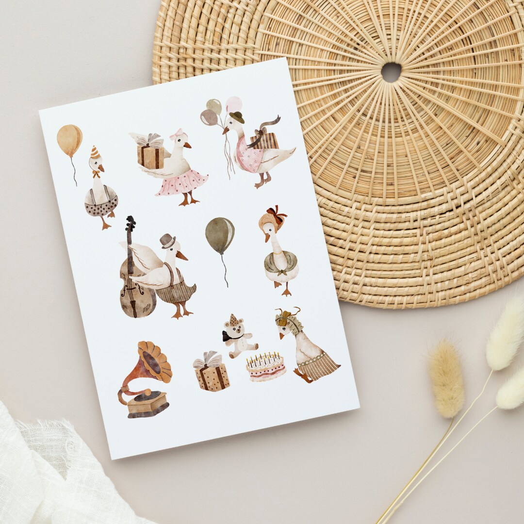 Vintage Goose Birthday Card Cute Goose Birthday Gift Blank - Etsy