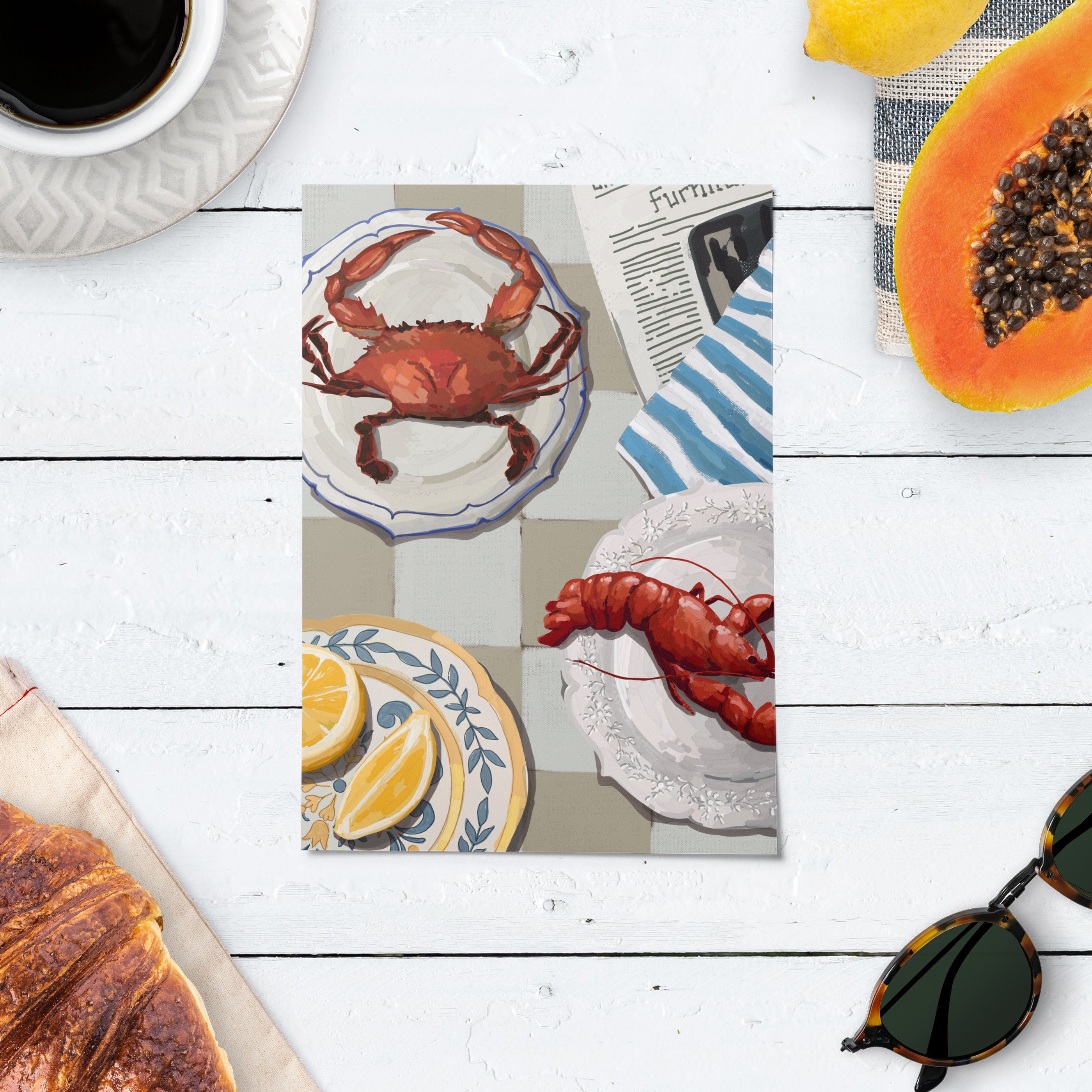Colorful Food Art Postcard Set: Abstract Foodie Kitchen Prints - Etsy