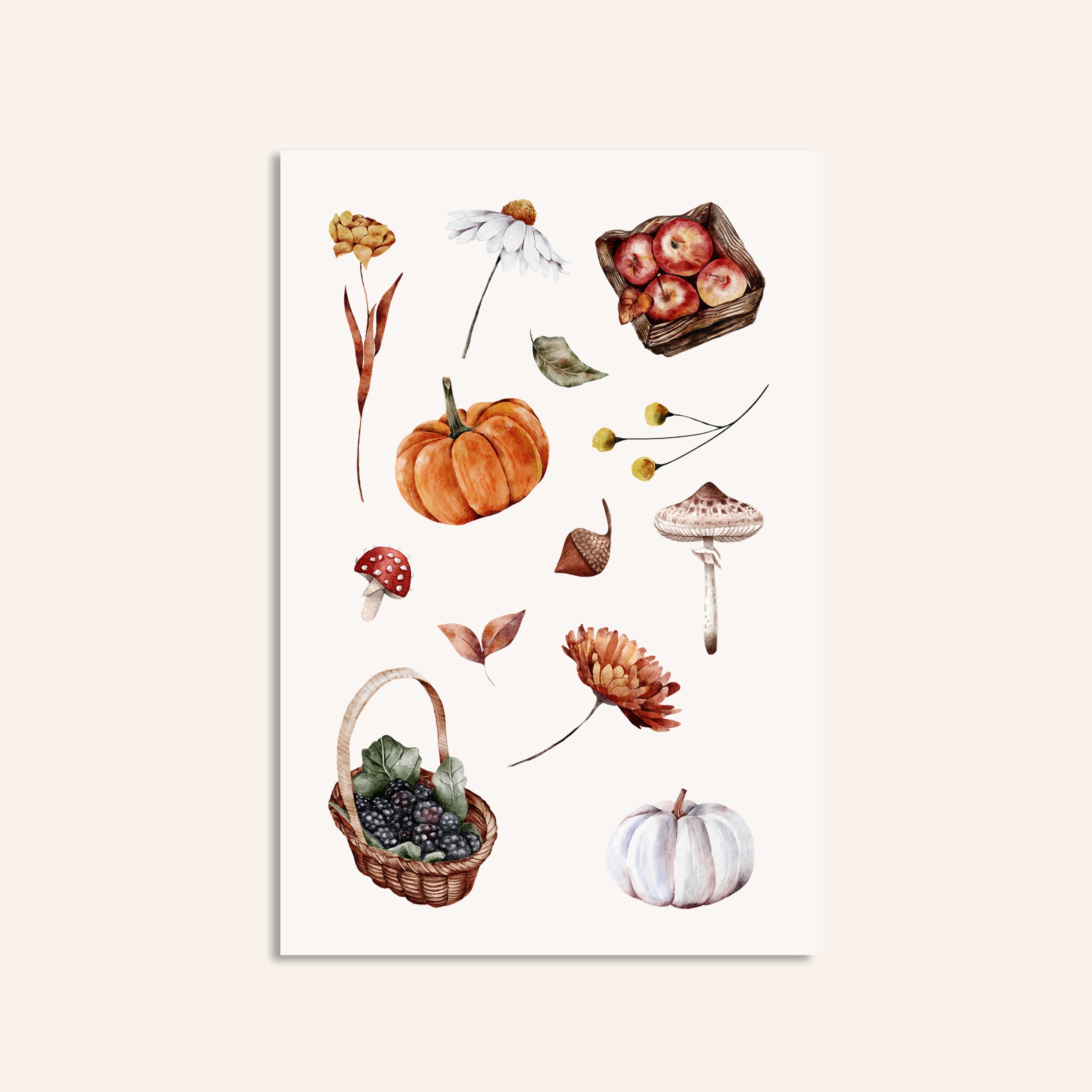 Cottage Harvest Autumn Postcard Set of 4 or 8 Postcards Fall - Etsy