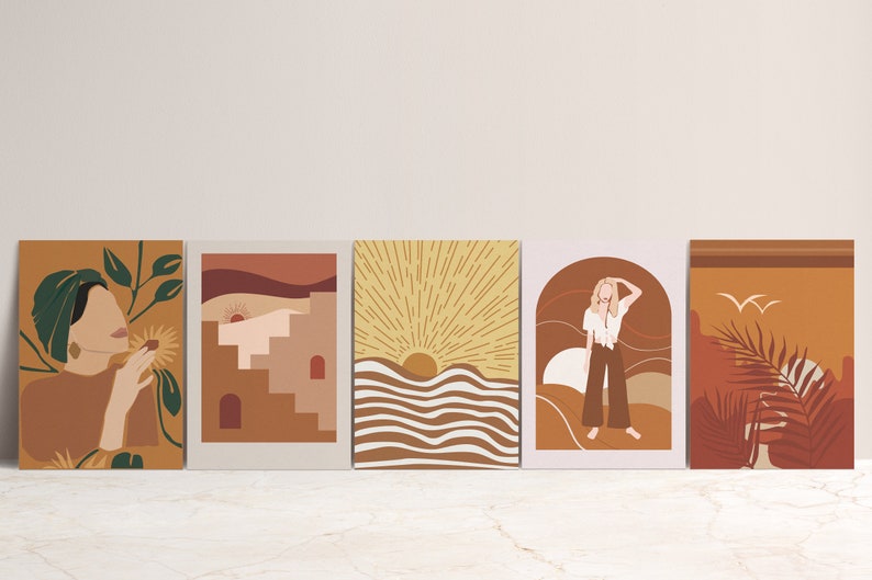 Golden Hour Postcard Collection Set of 5 Mini Prints Set - Etsy