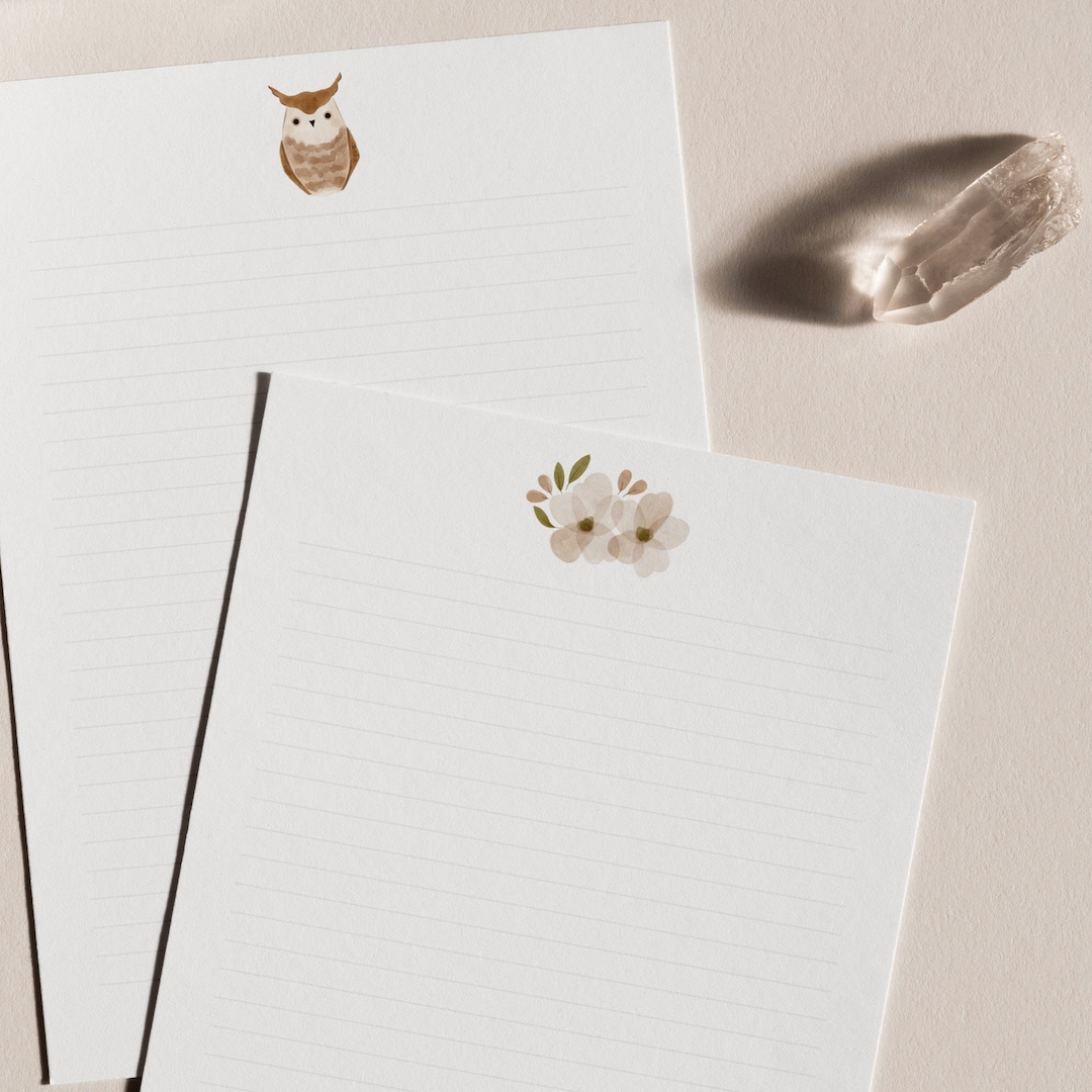 Woodland Owl Stationery Set: Letter Writing Kit With Paper, Envelopes ...