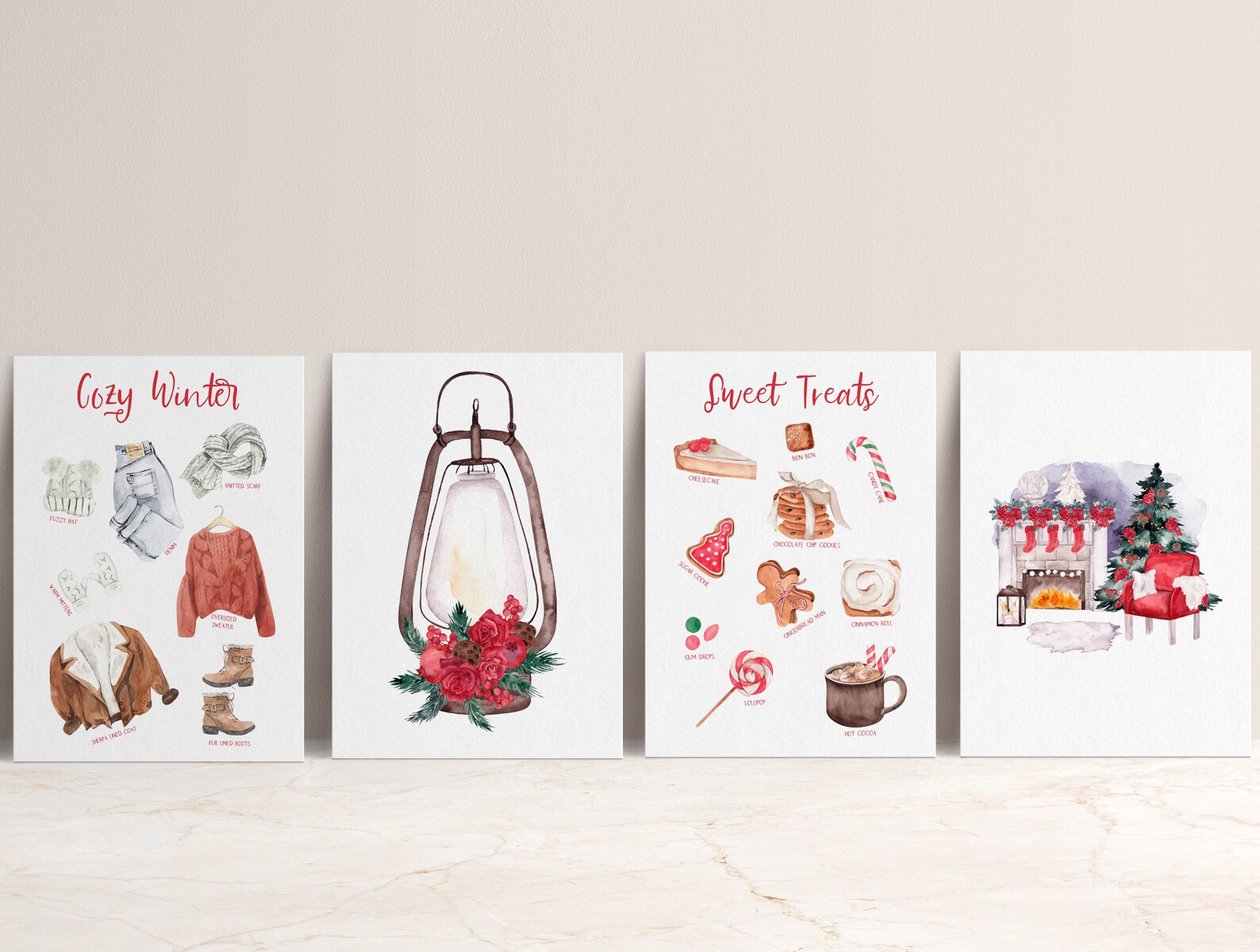 Cozy Winter Postcard Set Christmas Postcards Winter - Etsy
