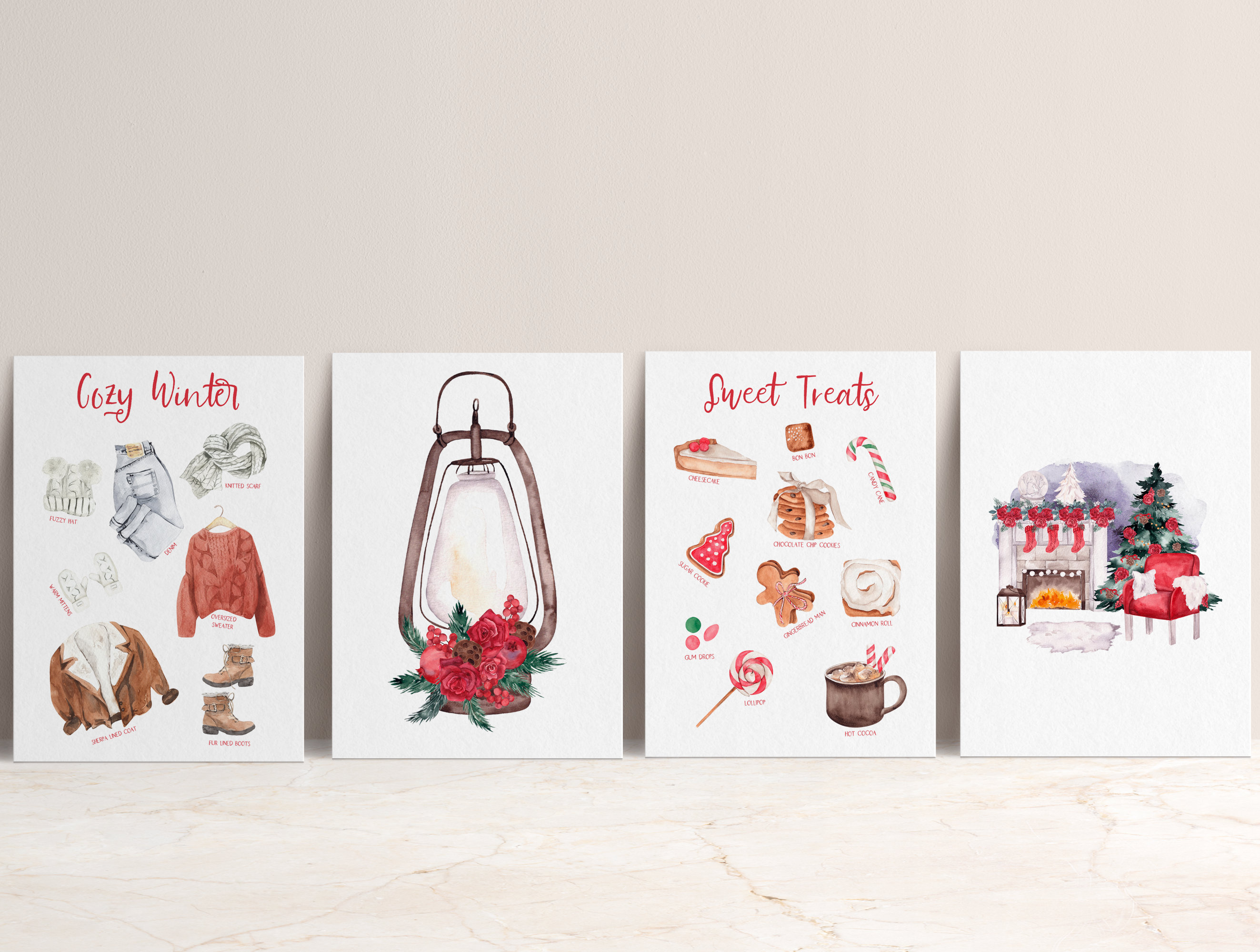 Cozy Winter Postcard Set Christmas Postcards Winter - Etsy