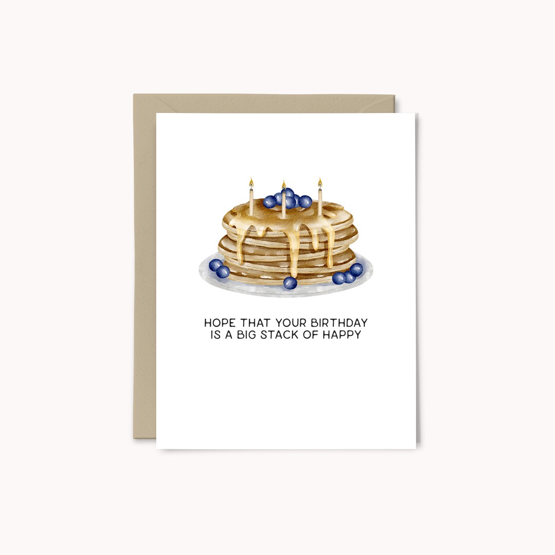Big Stack of Happy Birthday Card | Pancake Card | Happy Birthday Card ...