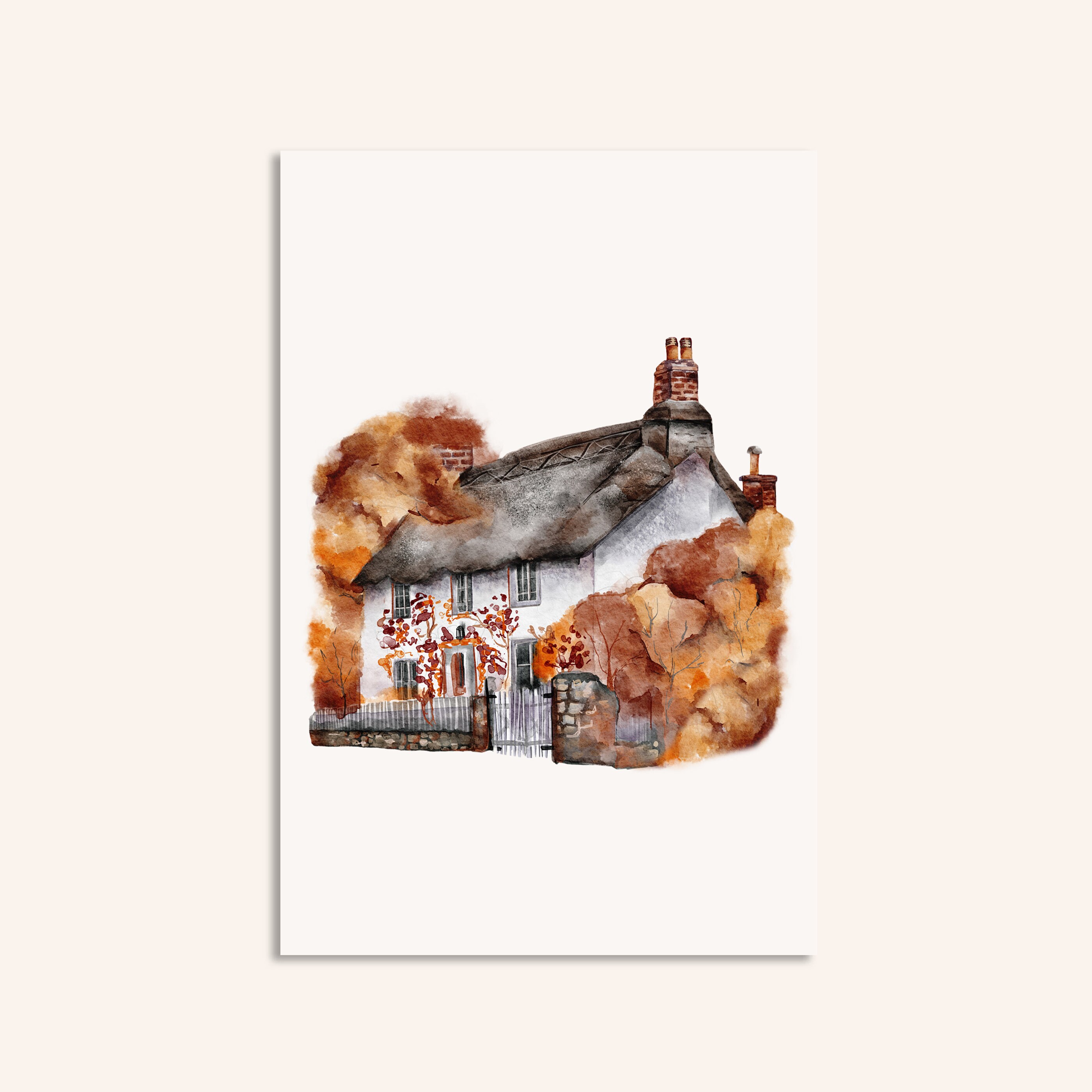 Cottage Harvest Autumn Postcard Set of 4 or 8 Postcards Fall - Etsy