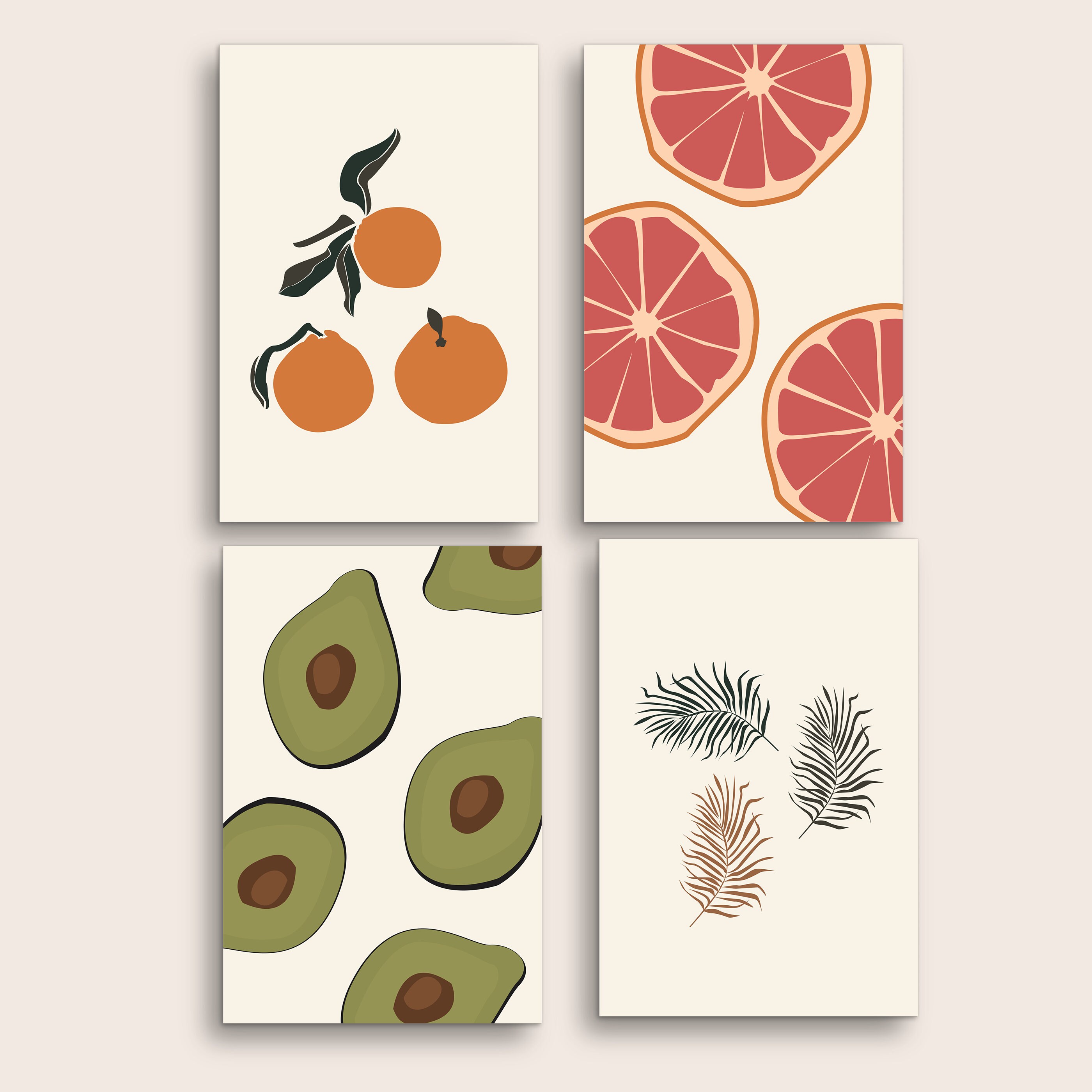 Natural Postcard Collection, Set of 4 or 8 Postcards | Abstract Art ...