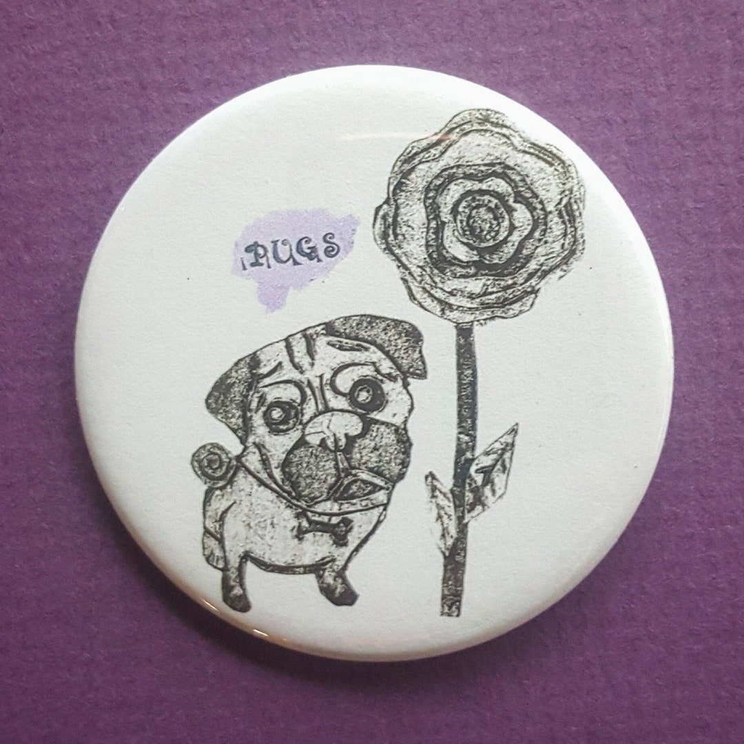Pug Pins - Pinback Buttons, Funny Pins, Cute Pug Gift, Pug Pin, Pug ...