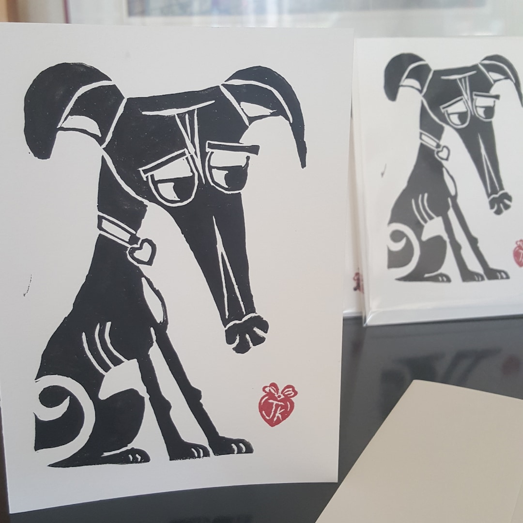 Greyhound Card, Greyhound Greeting Card, Dog Owner Card, Greyhound ...