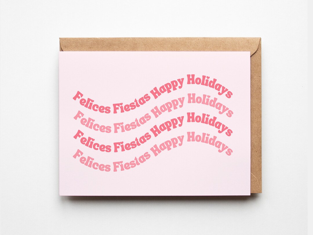 Felices Fiestas Happy Holidays Card / Spanglish Greeting Card / Cute ...