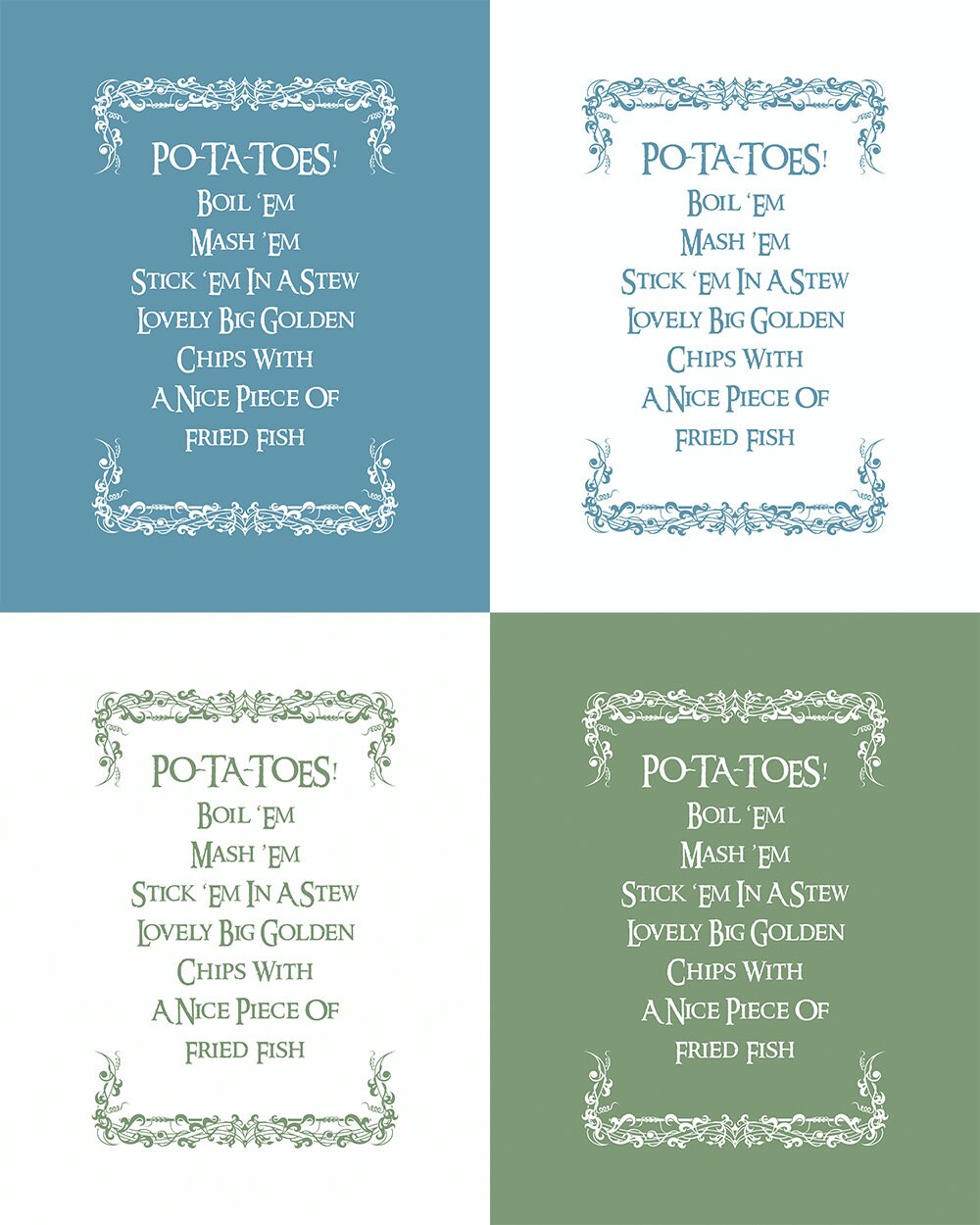 Lord of the Rings Potatoes Hobbit Printable Instant Download, the Shire ...
