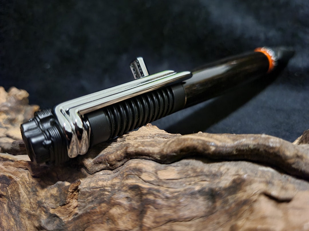 Motorcycle Matte Black and Chrome Kickstart Action Pen With African ...