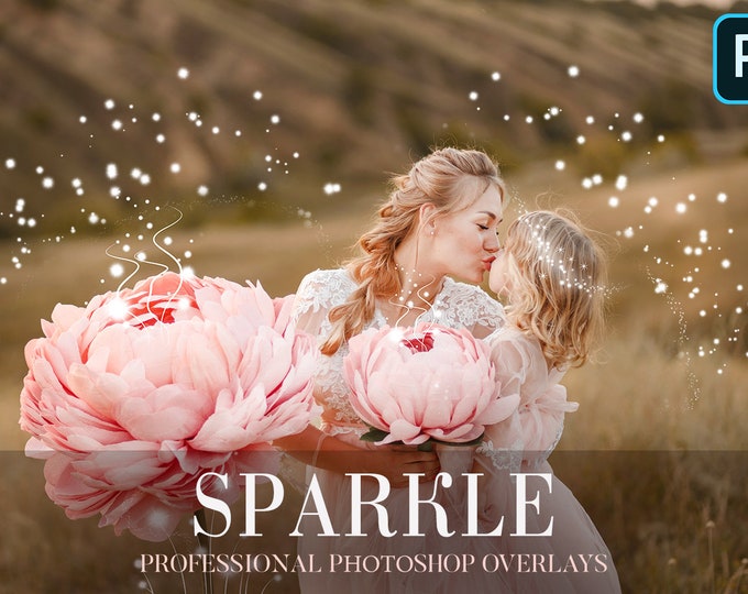 20 Realistic Sparkle Photoshop Overlays: Transparent PNG (digital ...