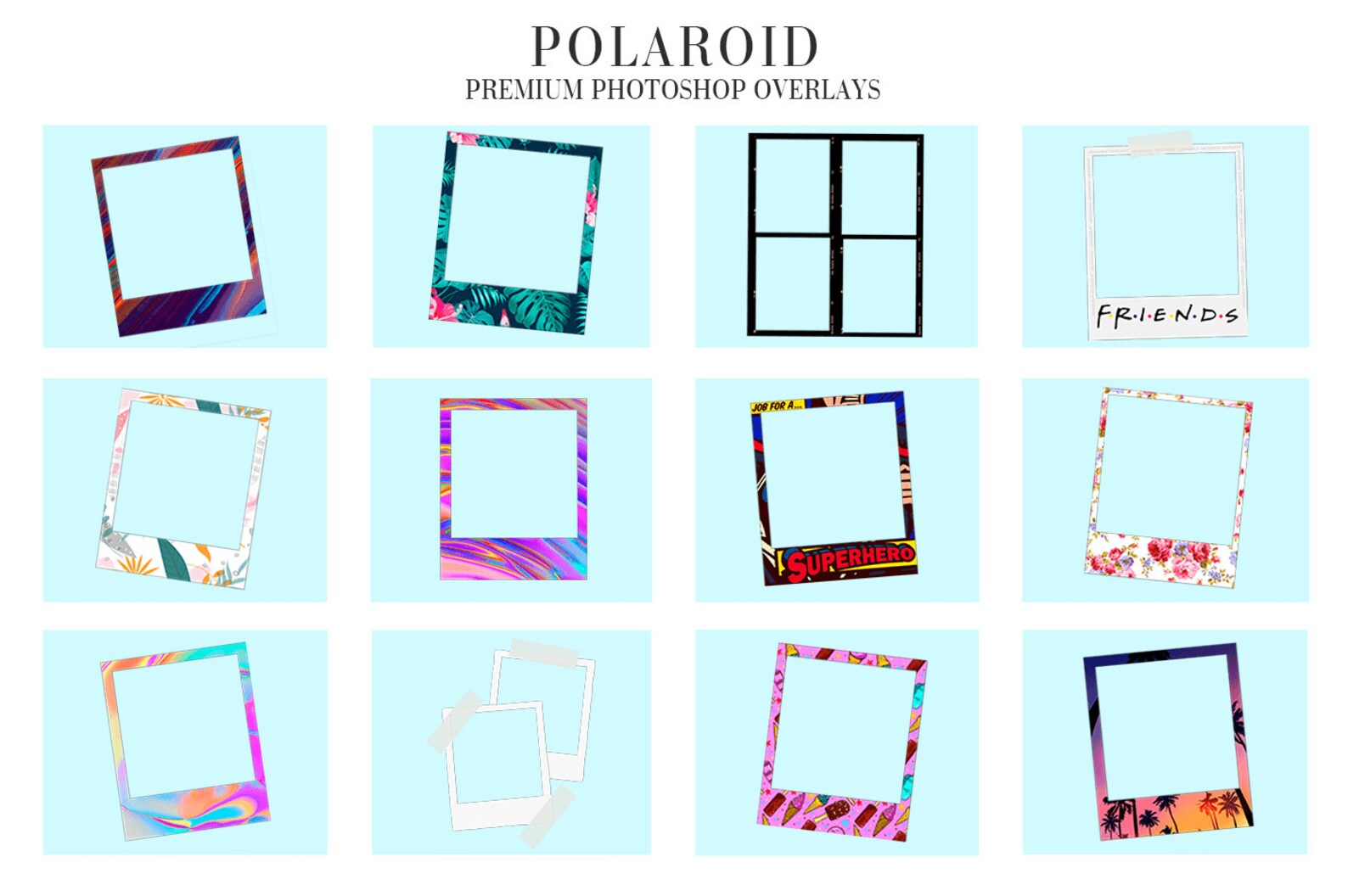 Polaroid Photoshop Overlaysphoto Overlayspng Effectportrait - Etsy
