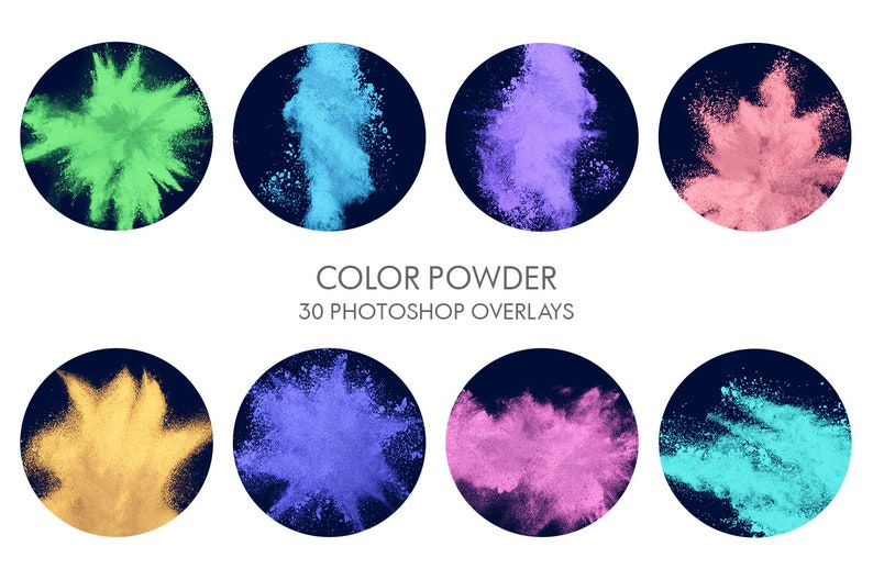 Color Powder Photoshop Overlays: 30 PNG Photo Effects - Etsy