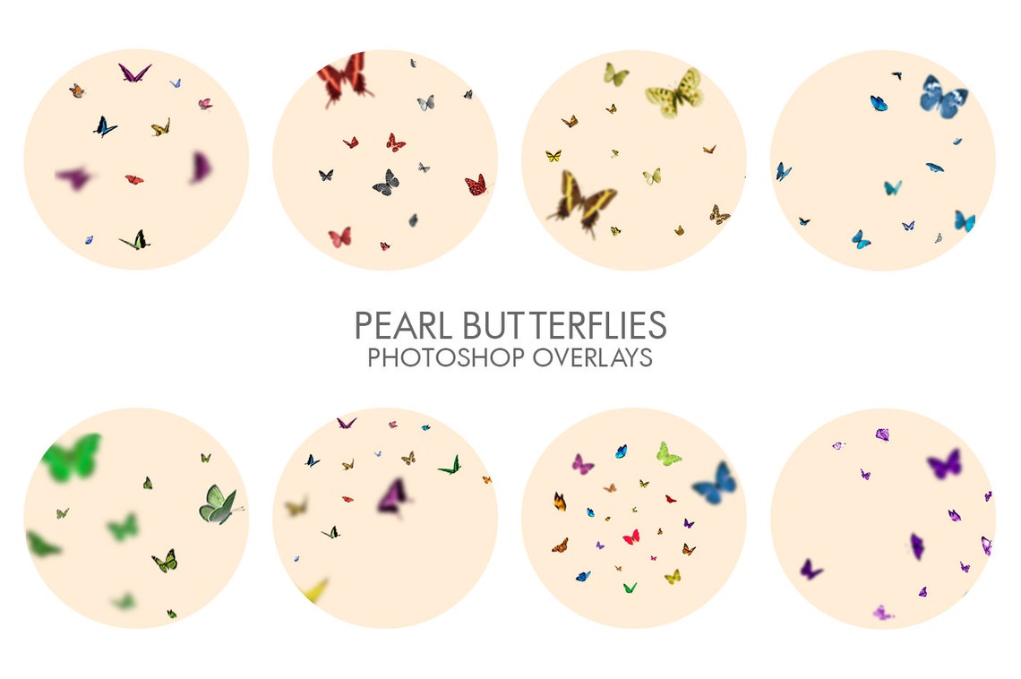 Butterfly Overlay Pearl Butterflies Photoshop Overlays 30 | Etsy
