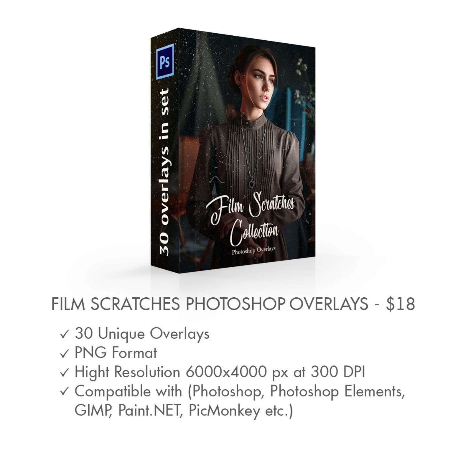 Film Scratches Overlays Photoshop 30 Film Scratches Overlays - Etsy