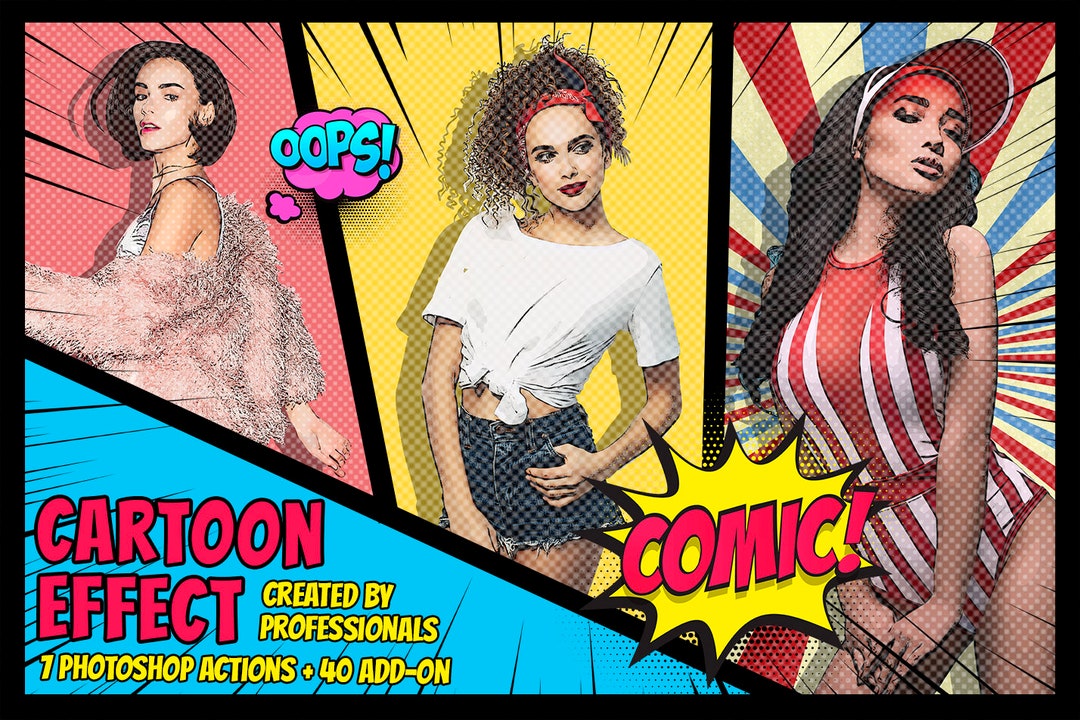 Cartoon Effect Photoshop Actions [photoshop Cartoon Action, Photoshop ...