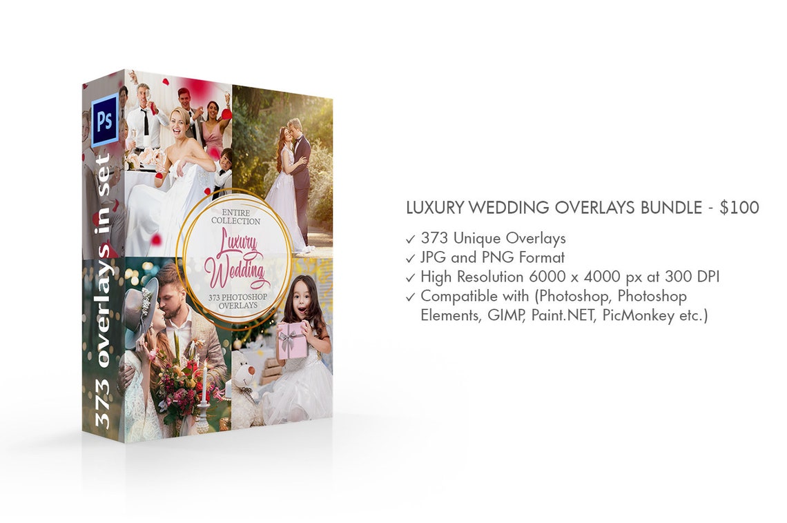 Wedding Overlays Photoshop Luxury Wedding Photoshop - Etsy