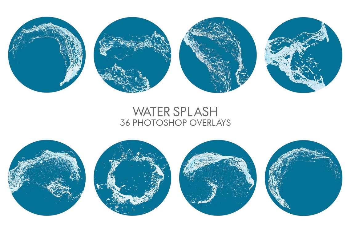 Water Splash Photoshop Overlays: 36 PNG Photo Effects - Etsy