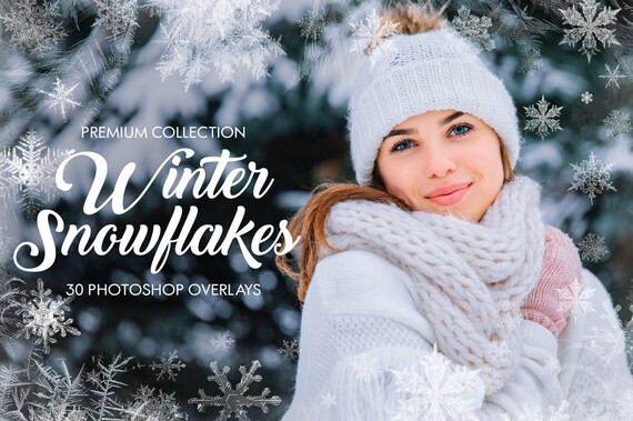 Winter Snowflakes Overlays Photoshop photoshop Snow Overlay | Etsy