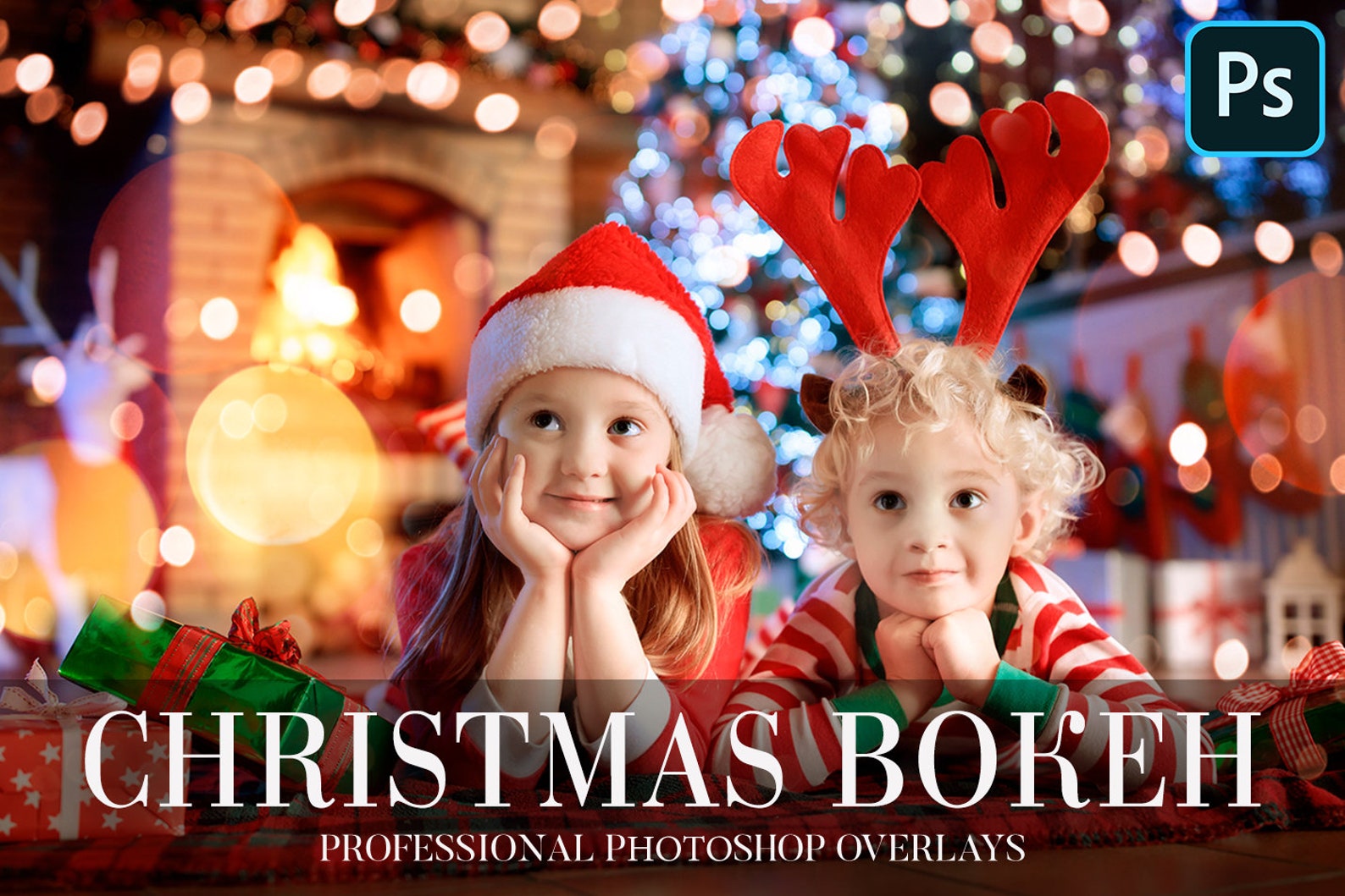 Christmas Bokeh Photo Overlays: Festive Photography Effects (digital ...