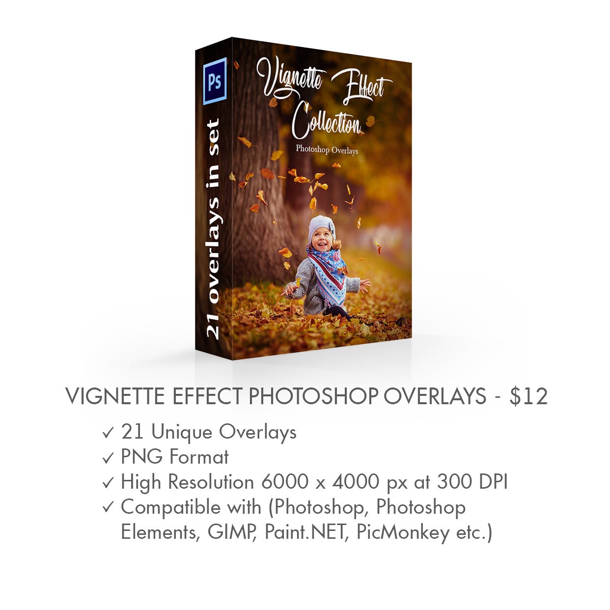 Vignette Photoshop Overlays, Photo Overlay, Photography Overlays ...