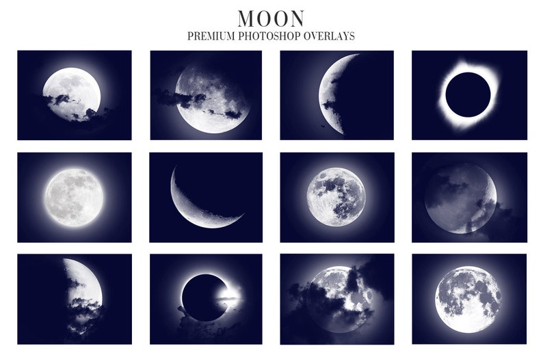 Moon Photoshop Overlays,photo Overlays,png Effect,night Photography ...