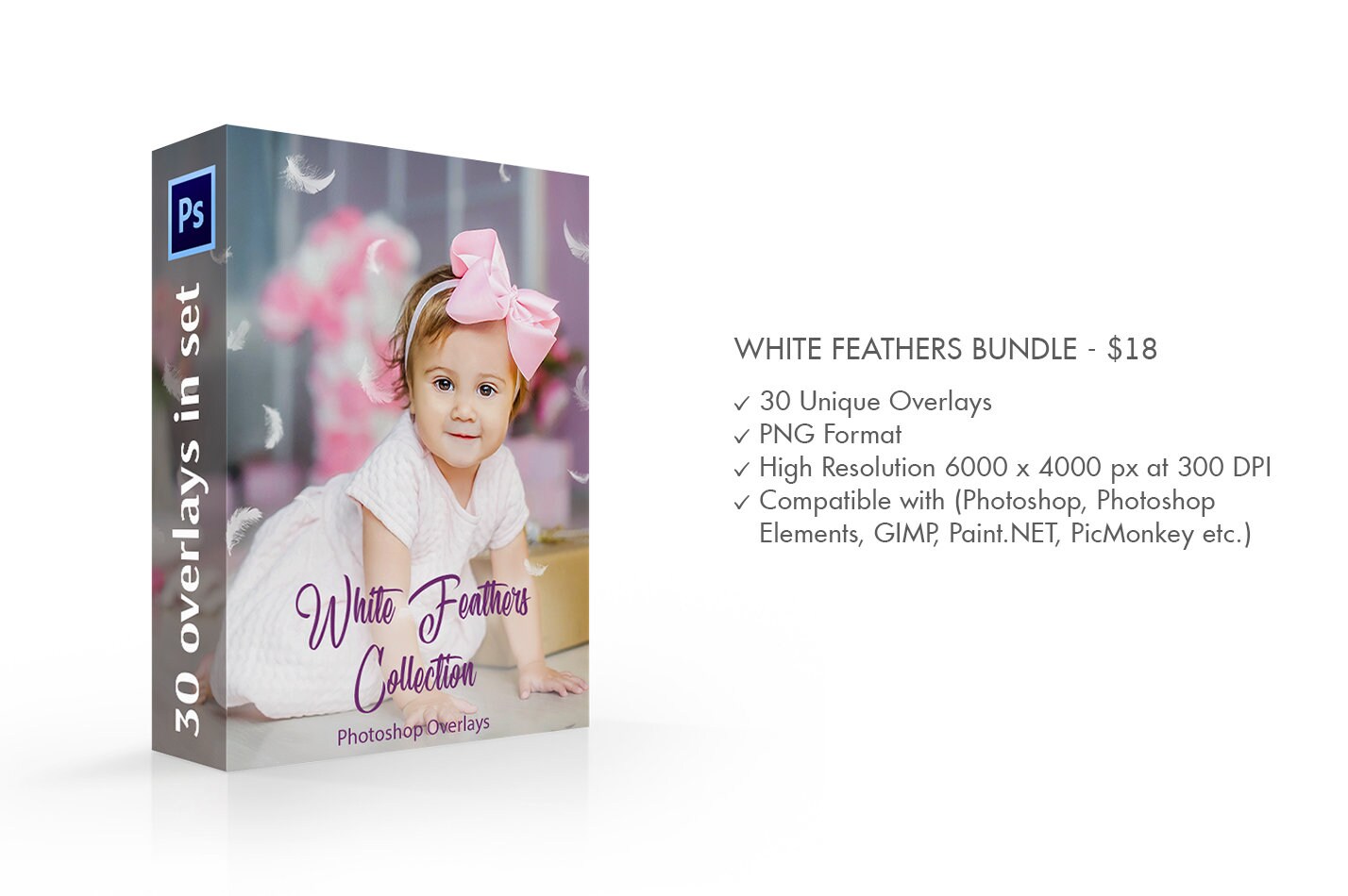 30 Feather Overlays/ Feather Overlay/ Feather Png/photoshop Overlays ...