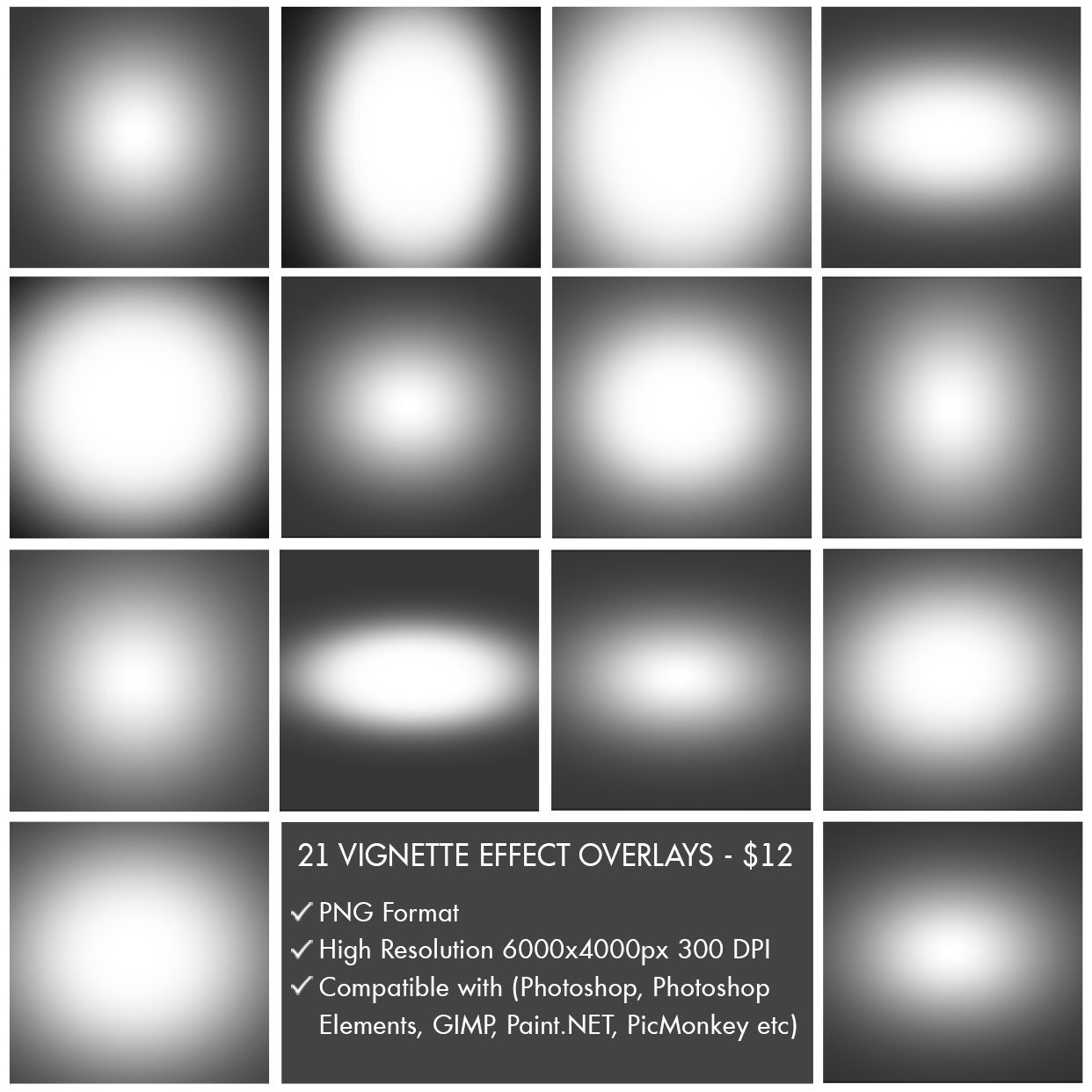 Vignette Photoshop Overlays, Photo Overlay, Photography Overlays ...