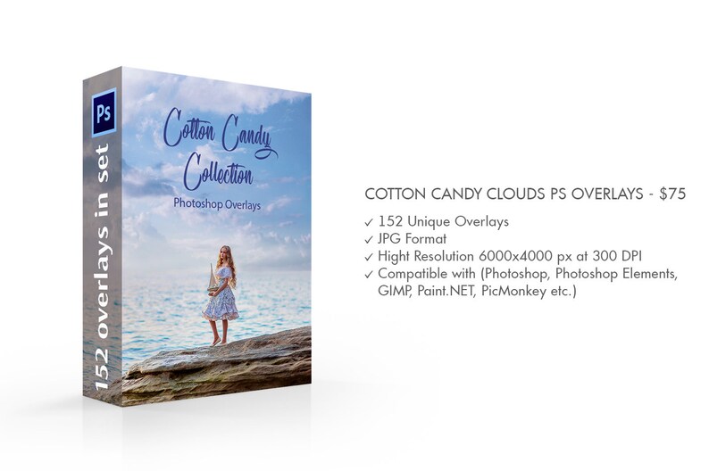 Cotton Candy Clouds Photoshop Overlays: 152 Jpgs (digital Download) - Etsy