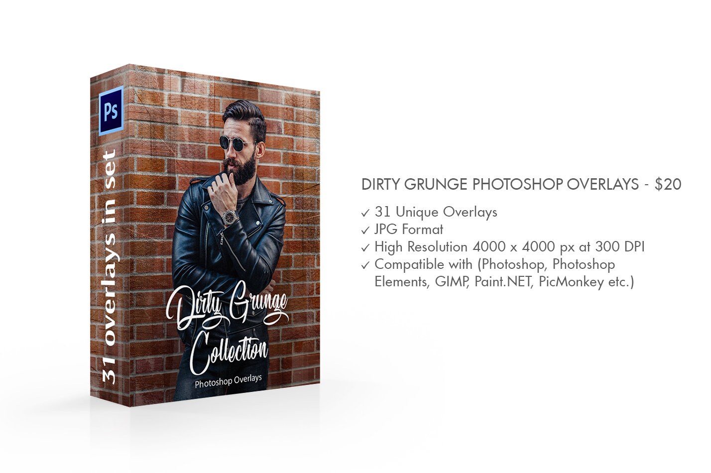 Dirty Grunge Photoshop Overlays: 31 JPG Textures - Etsy