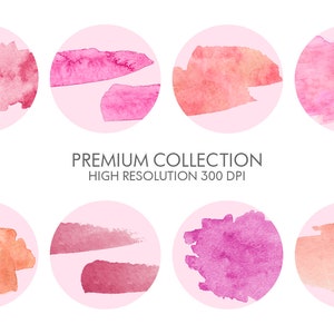 Lightcoral Watercolor Photoshop Overlays: 33 Pngs - Etsy