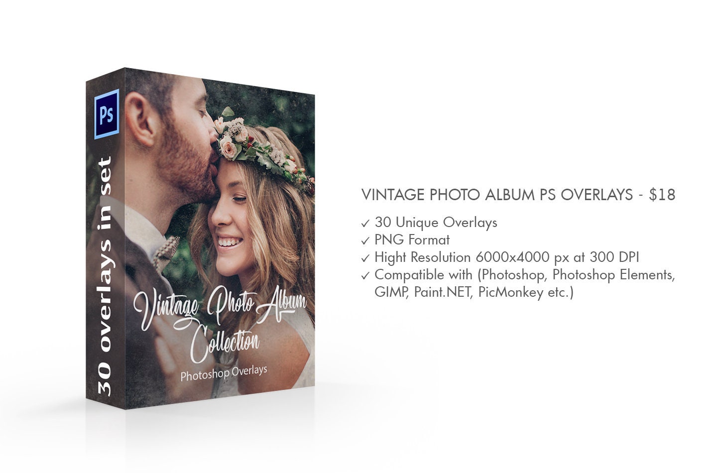 Vintage Photo Album Photoshop Overlays (PNG) - Etsy