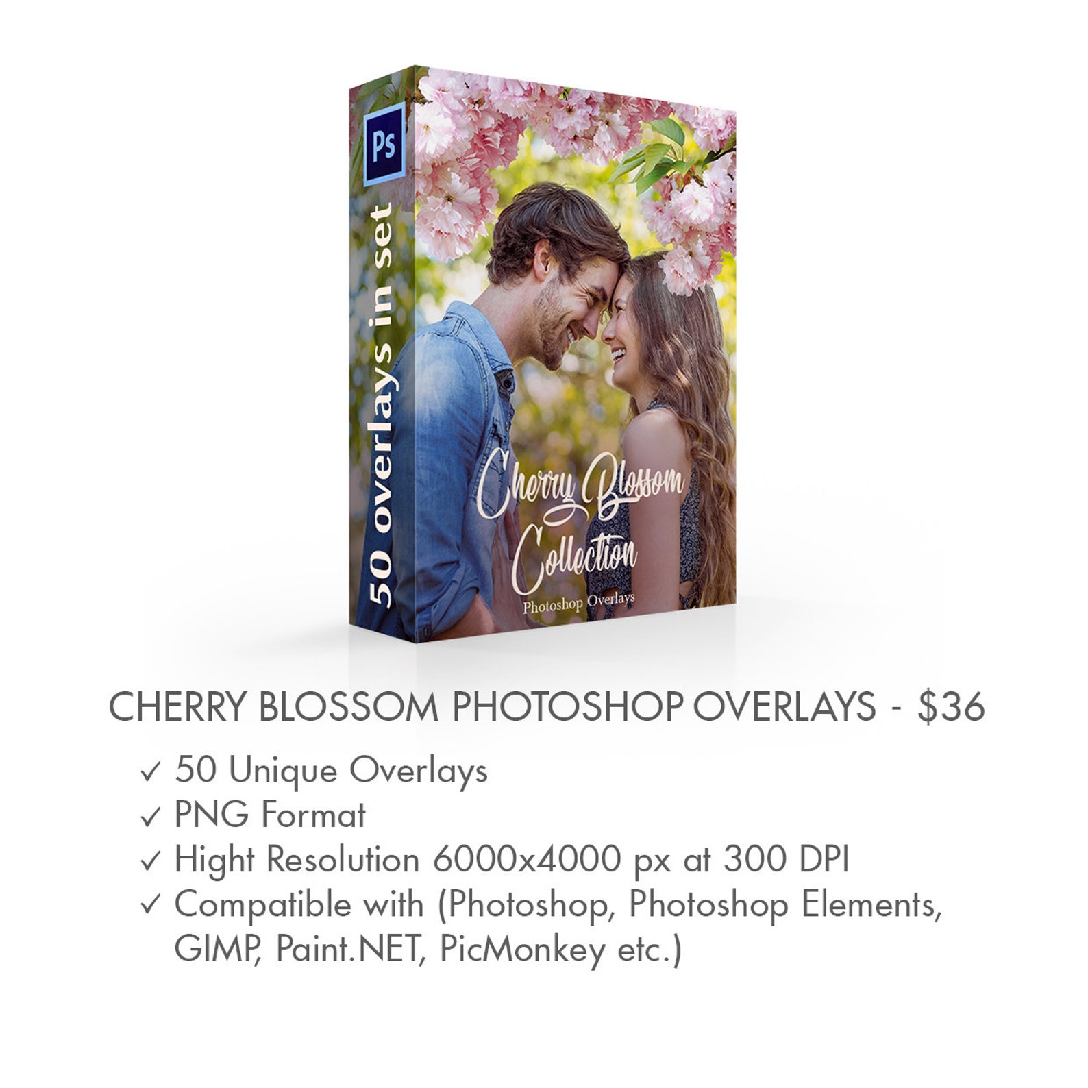 Cherry Blossom Photoshop Overlaysphoto Overlayphotography - Etsy