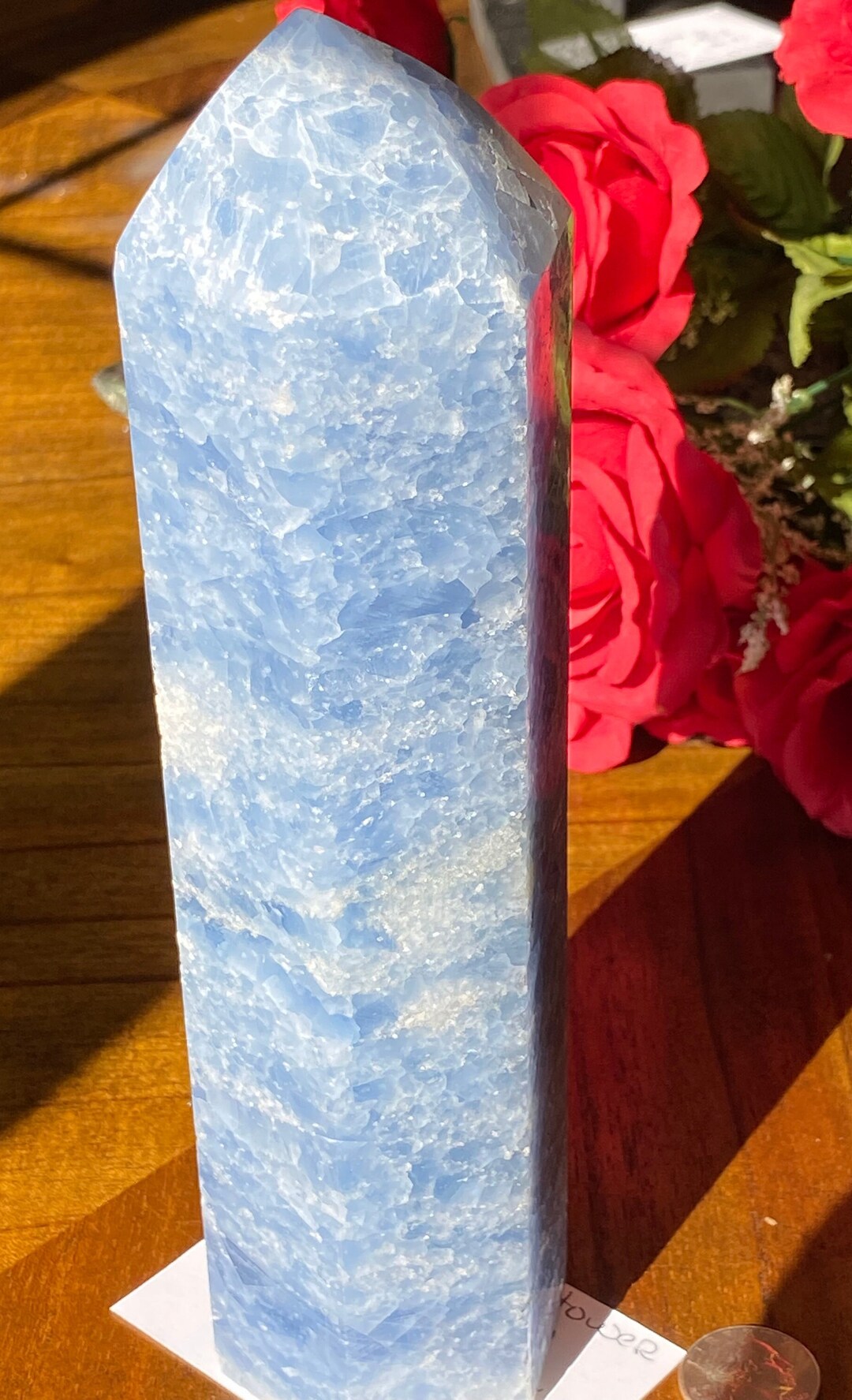 Tall and Heavy Blue Quartz Crystal Tower - Etsy