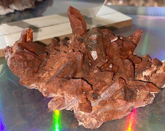 238 G Rare Double Terminated Red Hematite Quartz Elestial Crystal ...