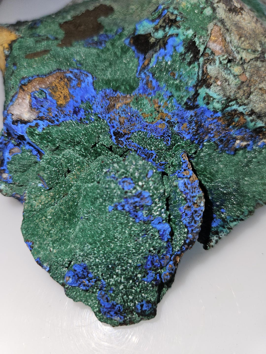 Beautiful Blue Azurite Specimen Azurite and Druzy Malachite Specimen ...
