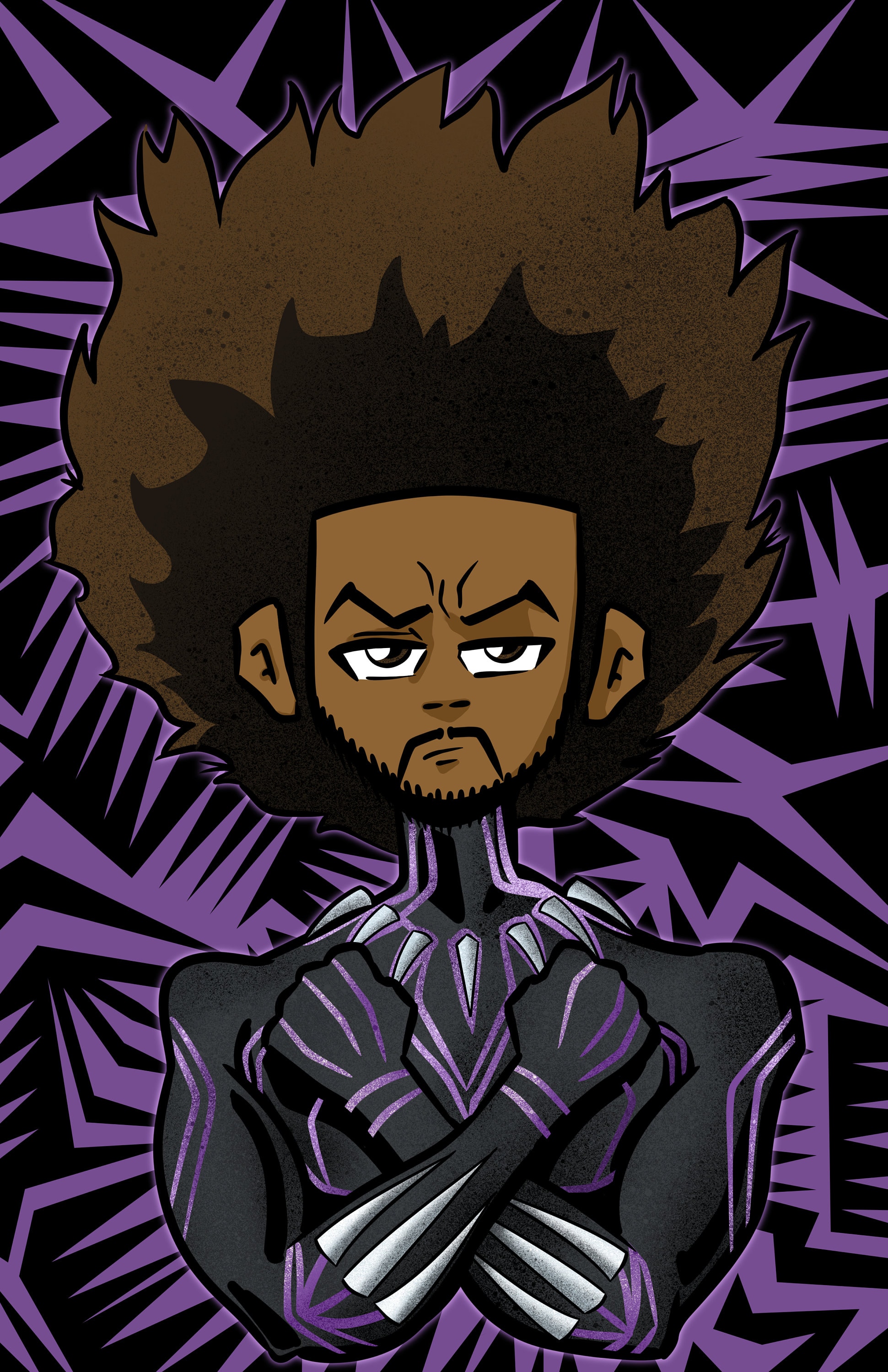 Huey Freeman the Black Panther: Boondocks Marvel Parody Fan Art - Etsy