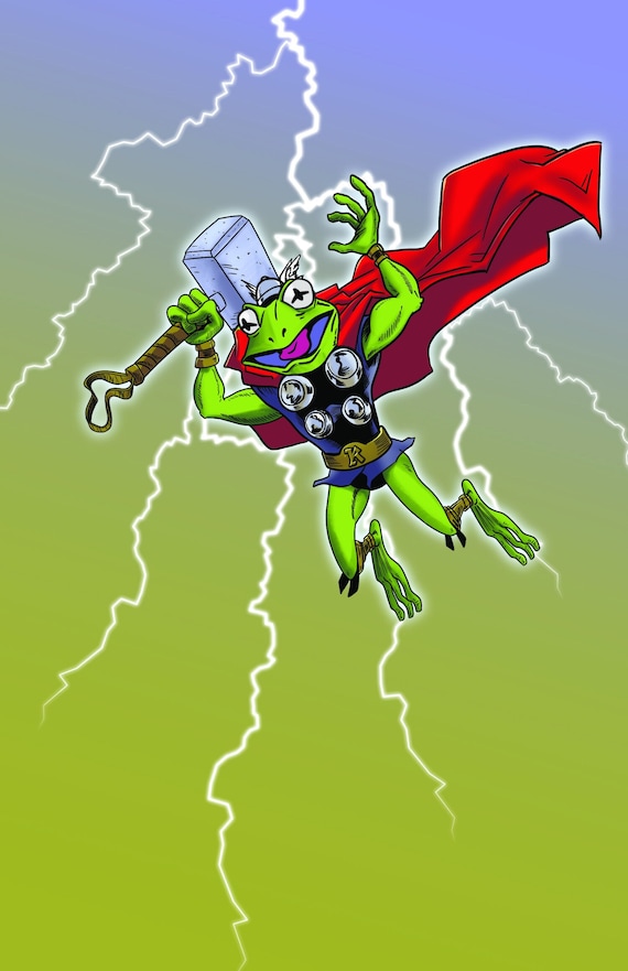 Kermit the Throg Frog Thor Fan Art Thor Movie Character - Etsy