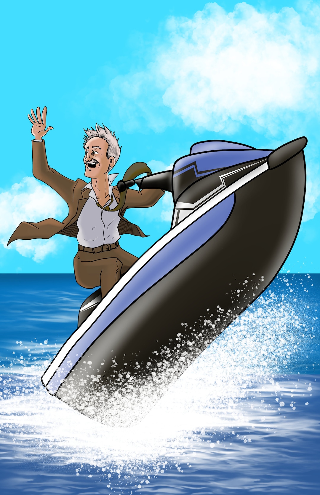 Mobius M. Mobius on a Jet Ski | Fan Art From Loki Series - Etsy UK