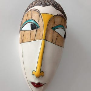 Wall Mask, Ceramic Mask, Handmade Mask Woman, Hanging Wall Mask, Woman ...