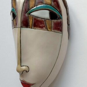 Ceramic Mask Handmade, Ceramic Face, Ceramic Sculpture, Mask for Wall ...