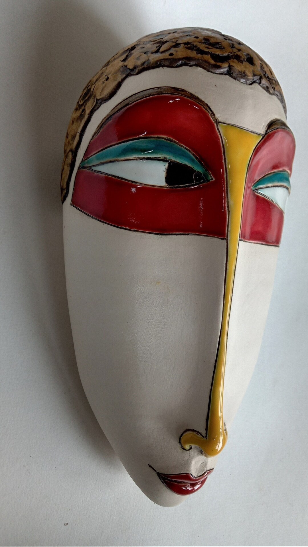Modern Sculpture, Wall Art Sculpture, Handmade Mask, Home Decor Mask ...